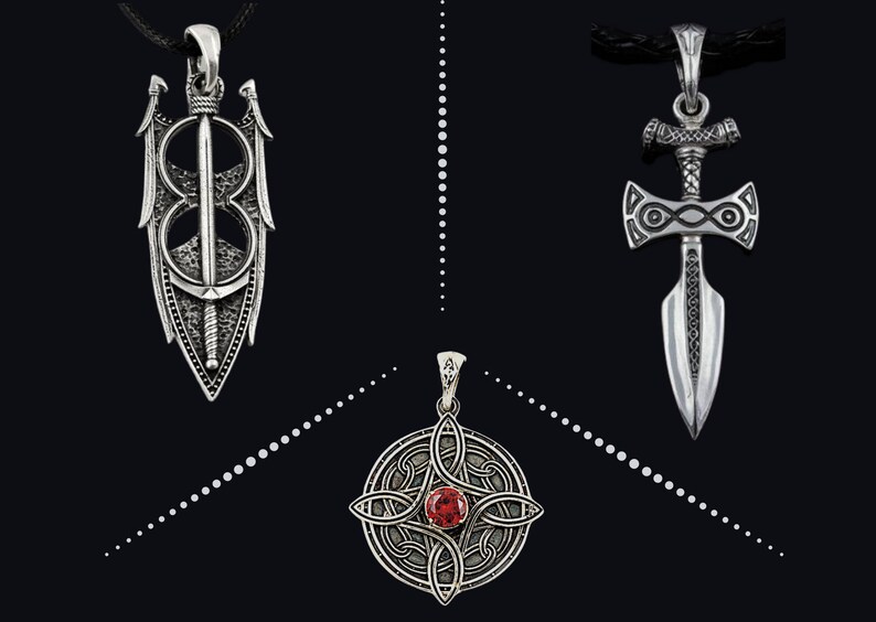 Aedra amulets bundle Silver Amulet of Akatosh pendant Talos | Etsy