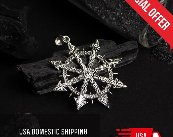 HOLD FOR MATTHEW 80s Silver Chaos Star Pendant Necklace Handforged ...