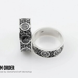 Daedric Runes Ring, LARP Jewelry, Fantasy Daedra Ring, Oblivion Runes ...