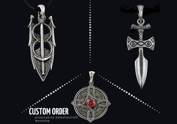 Aedra amulets bundle Silver Amulet of Akatosh pendant Talos | Etsy