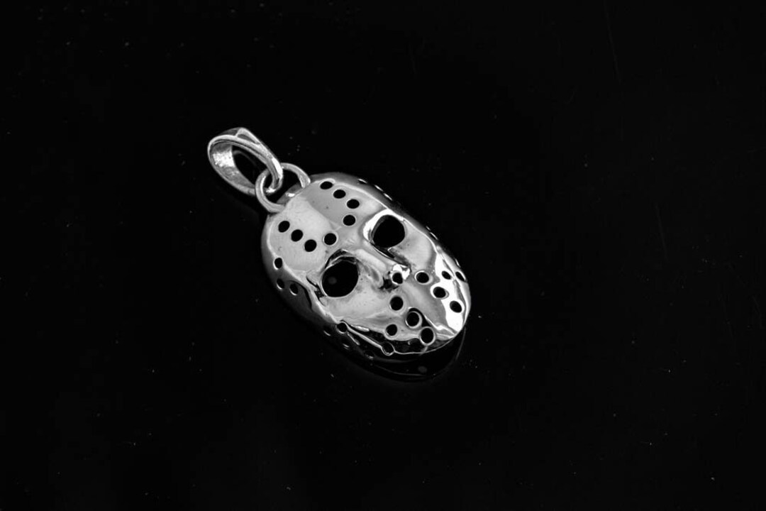 Sterling Silver Jason Mask Pendant: Friday the 13th Horror Movie ...