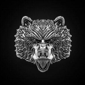Bear Head Ring, Bear Jewelry, Animal Jewelry, Brutal Ring, LARP and ...