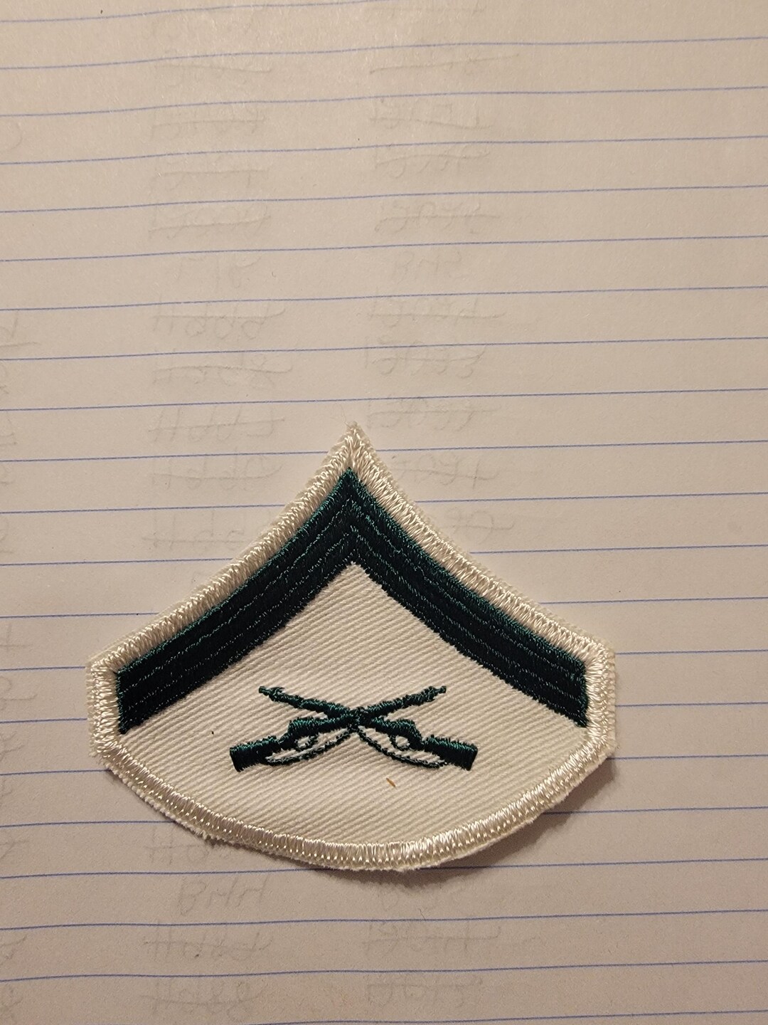 Vintage US Marine Corps E-3 Lance Corporal Green on White Rank Patch ...