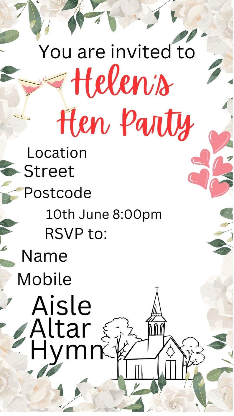Editable Hen Party Invitation - Etsy