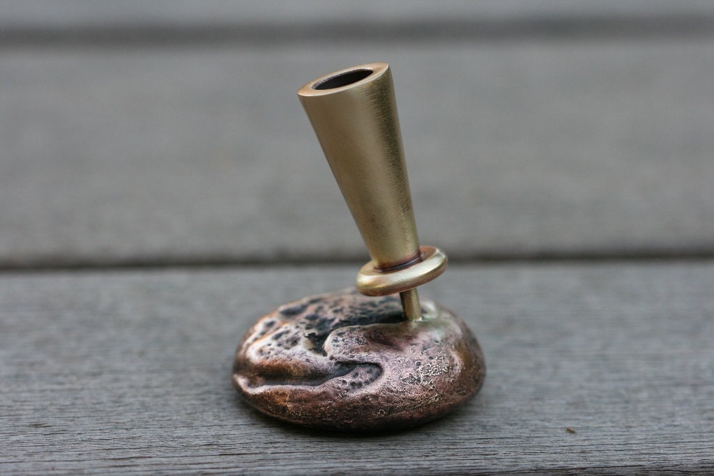 Pen Holder, Solid Bronze Pen Holder,personalized Gift, Bronze Pen ...