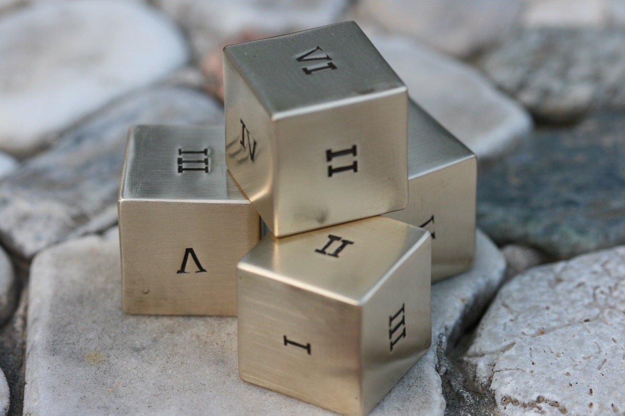 Brass Dice, Big Brass Game Dice, SOLID Brass Game Dice, Personalized ...