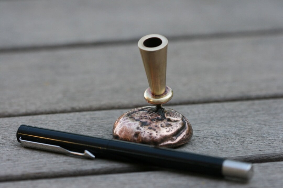 Pen Holder, Solid Bronze Pen Holder,personalized Gift, Bronze Pen ...