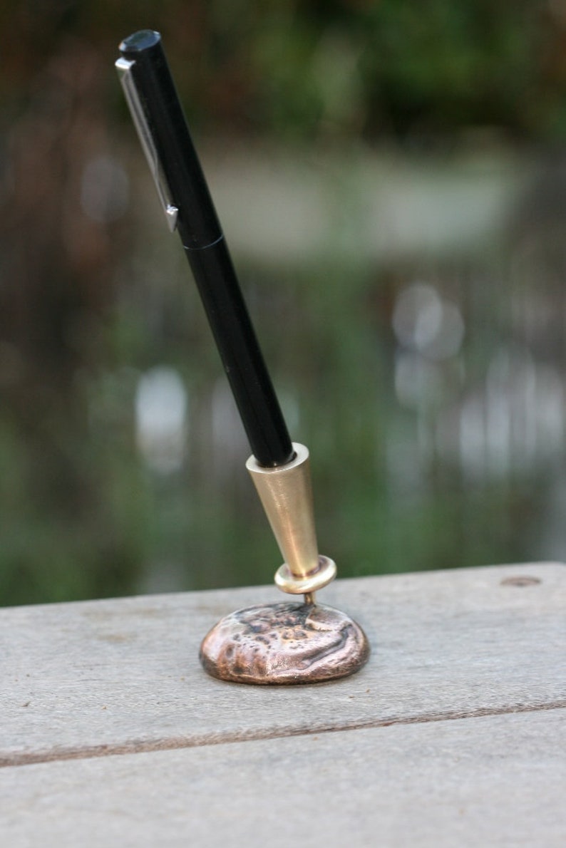 Pen Holder, Solid Bronze Pen Holder,personalized Gift, Bronze Pen ...