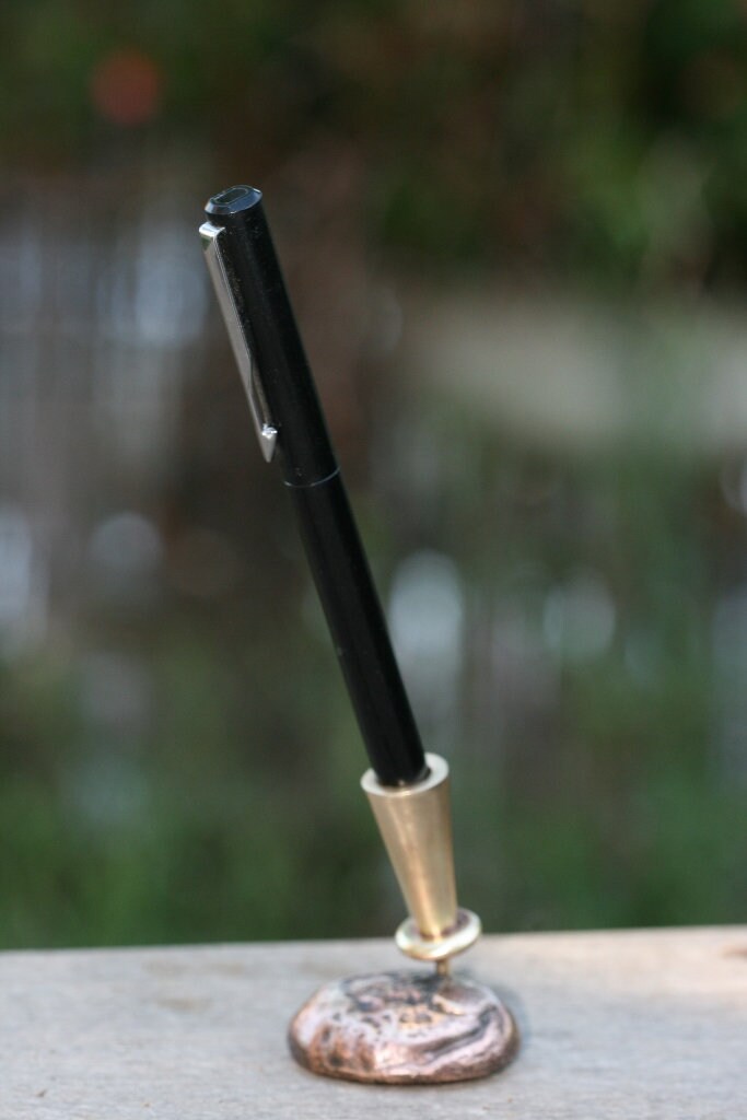 Pen Holder, Solid Bronze Pen Holder,personalized Gift, Bronze Pen ...