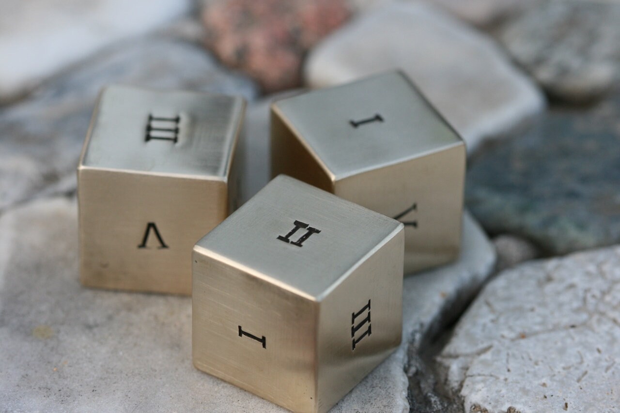 Brass Dice, Big Brass Game Dice, SOLID Brass Game Dice, Personalized ...