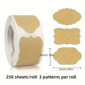 Kraft Stickers Blank Jar Labels Gift Stickers Handmade Gifts Decoration ...