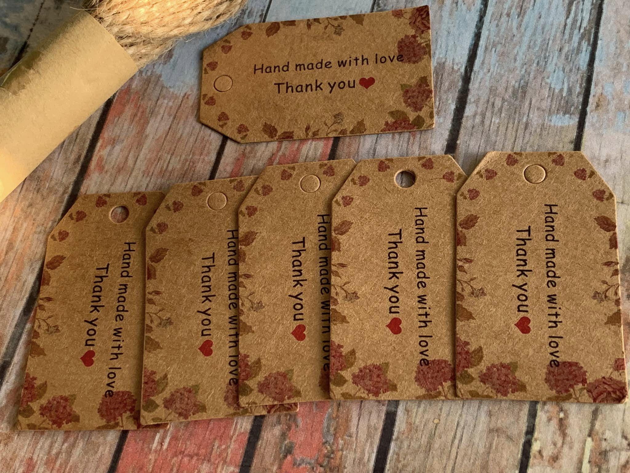 Handmade With Love Tags, Kraft Paper Hand Tags - Etsy