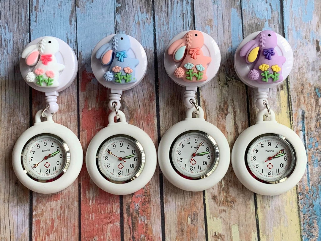 Nurse /rabbit / Nursery Nurse/teacher/ Retractable Fob Watch - Etsy