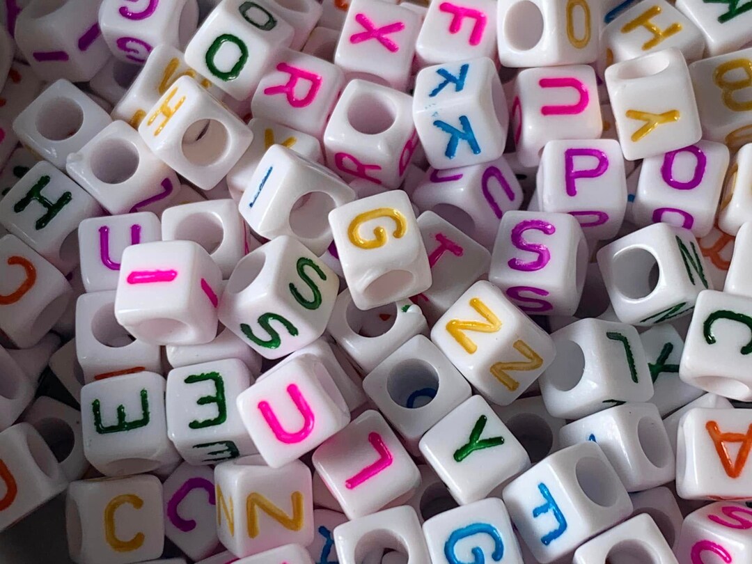 Random Mixed Alphabet Single Letter Beads 66mm for Key Chains Bracelets ...