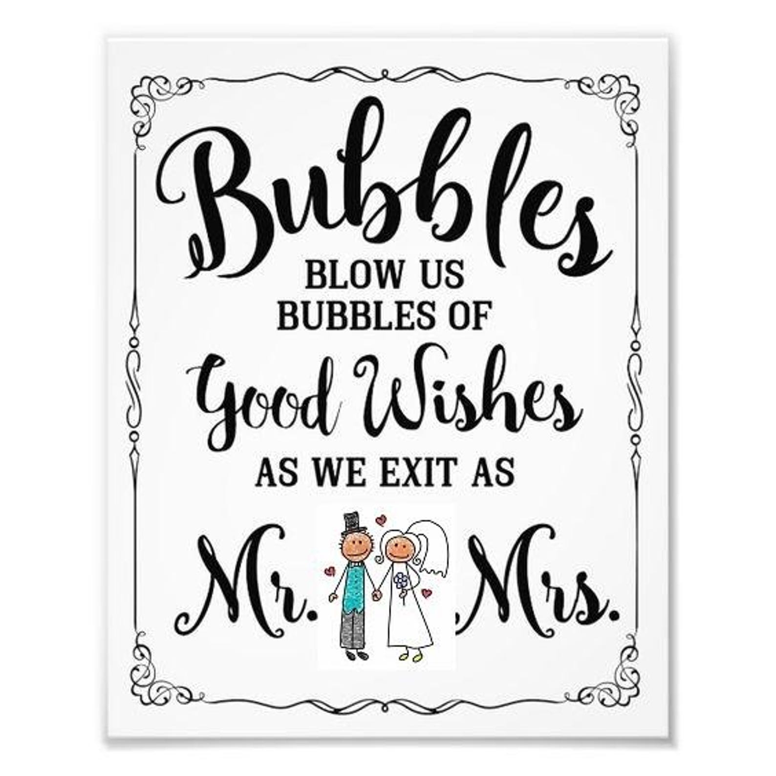 Table Decoration Bubbles for the Mr & Mrs Bubble Ribbon Wands for ...