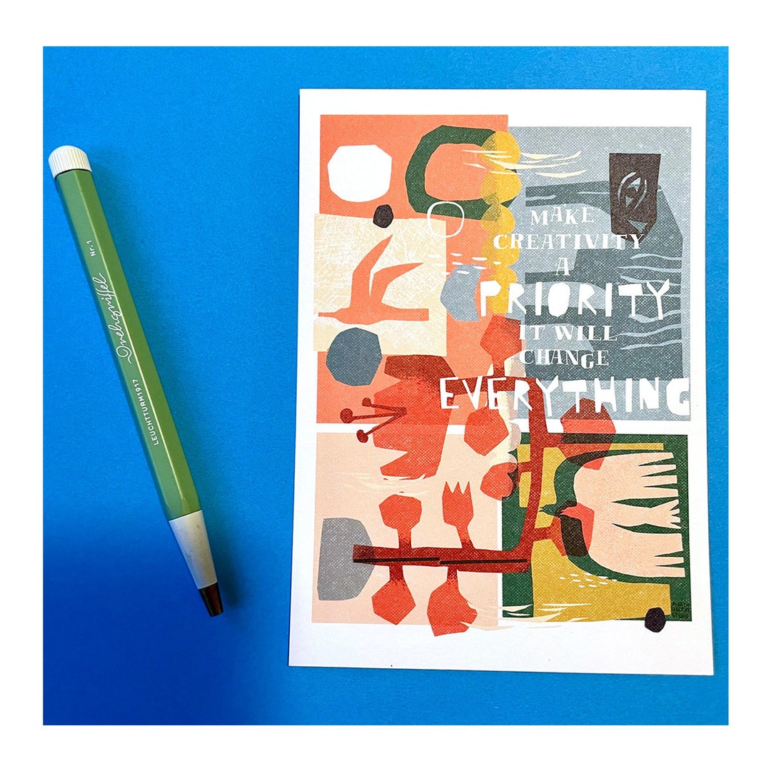 5 Abstract Paper Cutouts Postcards, Set, 10x15 Cm, Quote make ...