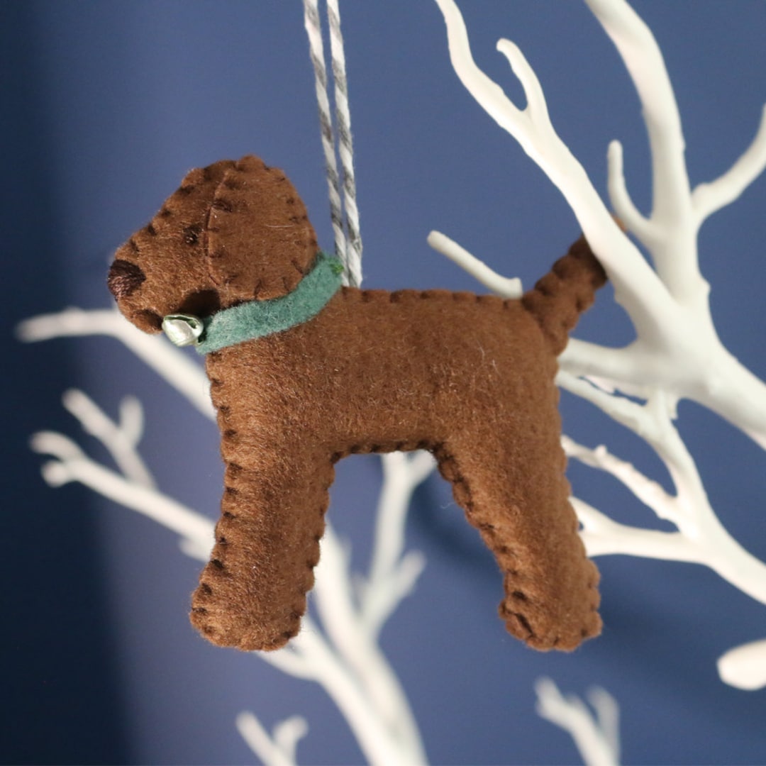 Chocolate Labrador Decoration. Hanging Wool Felt Dog Decoration for ...