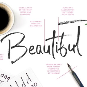 Authentic Handmade Font Handwritten Typeface Handwriting | Etsy