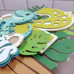 Dinosaur Number 2 Cake Topper: Kids Birthday Party Decoration (SVG File ...