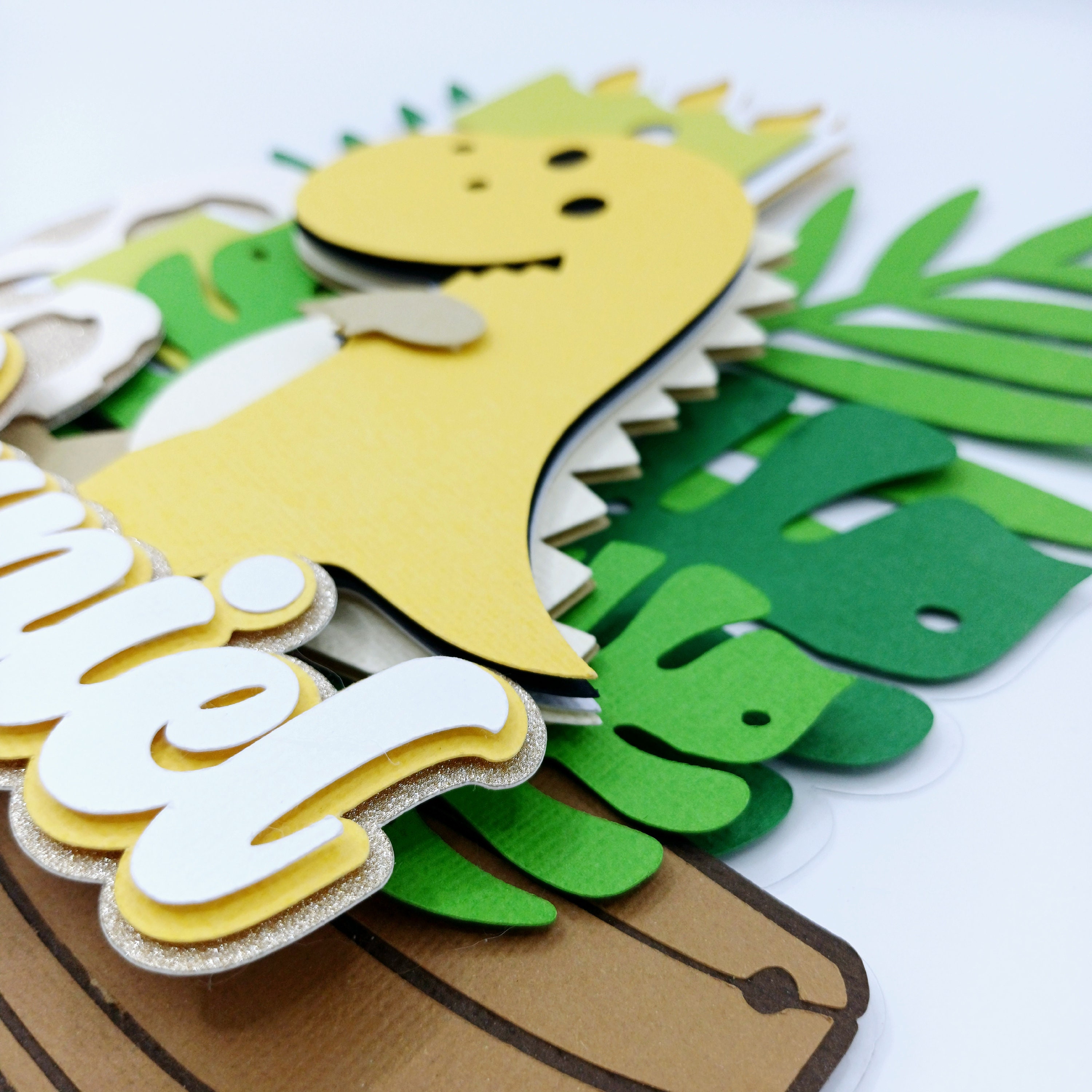 Cute Dinosaur Age Birthday Cake Topper Customizable Cricut SVG Paper ...