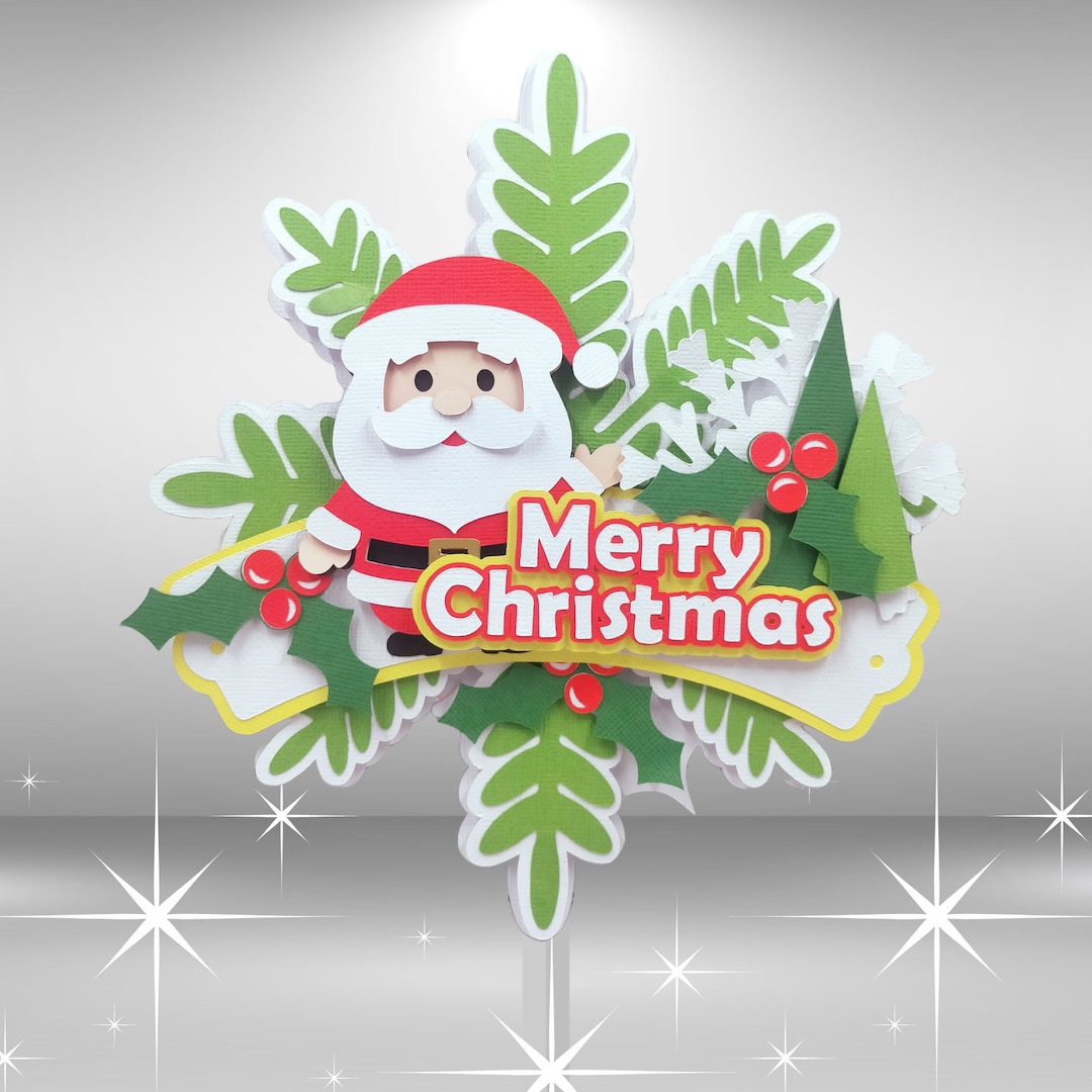Christmas Santa Claus Cake Topper, 3D Birthday SVG Cricut Machine ...
