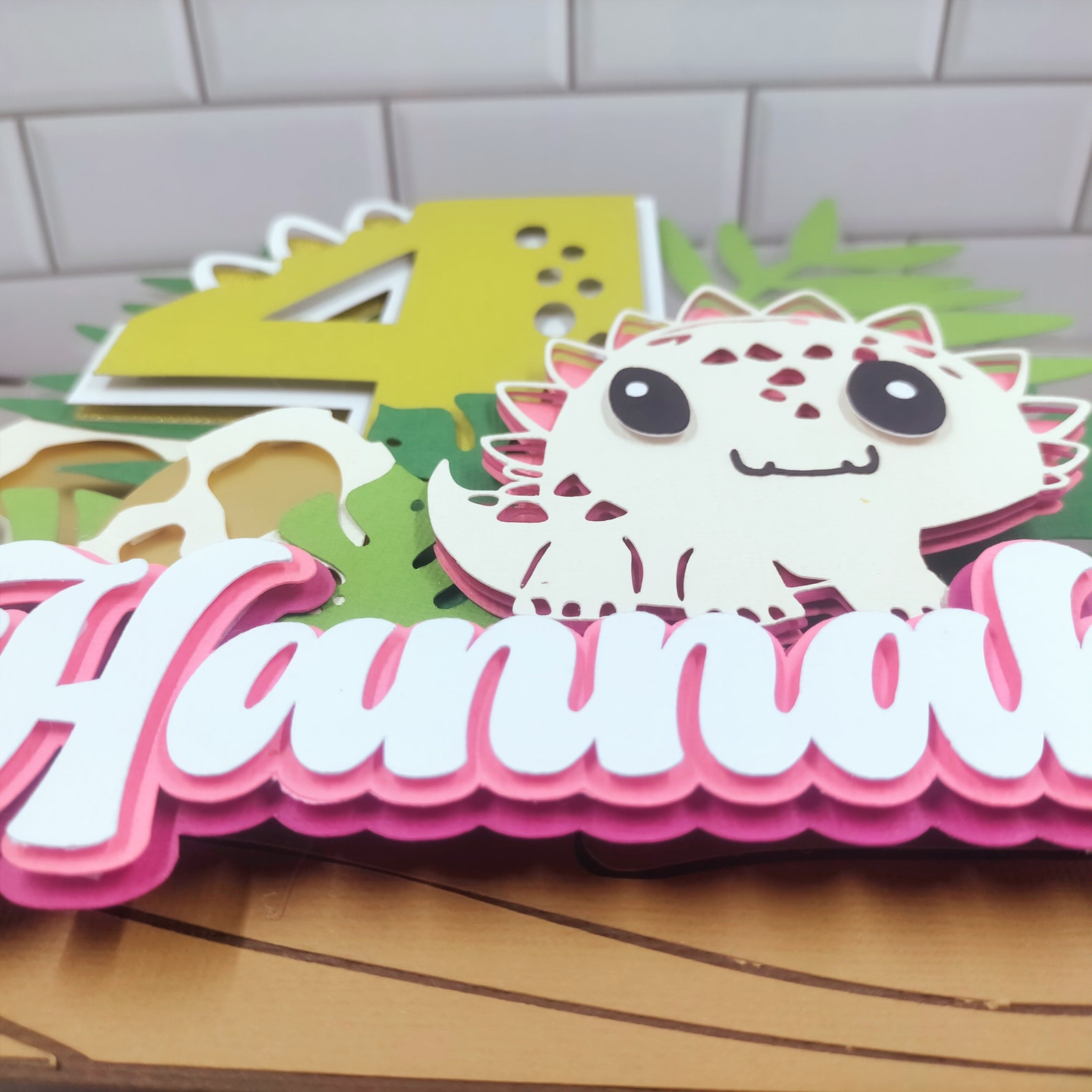 Cute Dinosaur Number 4 Cake Topper Easy Download SVG File for - Etsy