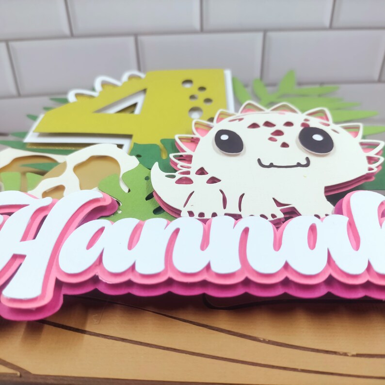 Cute Dinosaur Number 4 Cake Topper Easy Download SVG File for - Etsy