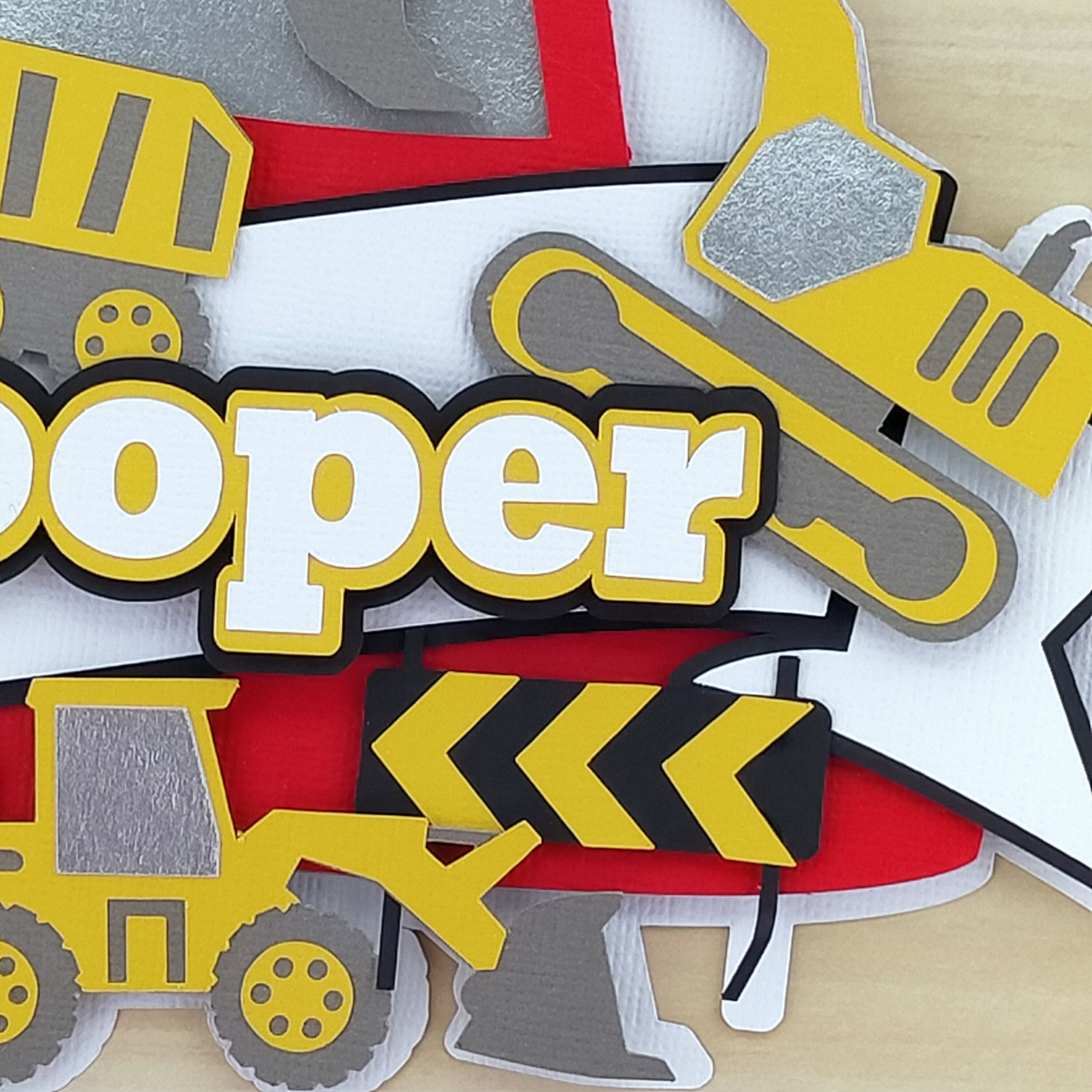 Construction Cake Topper for Kids Birthday, SVG Die Cutting File for ...