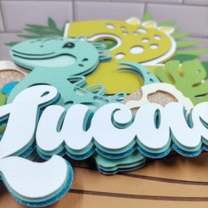 Dinosaur Number 2 Cake Topper: Kids Birthday Party Decoration (SVG File ...
