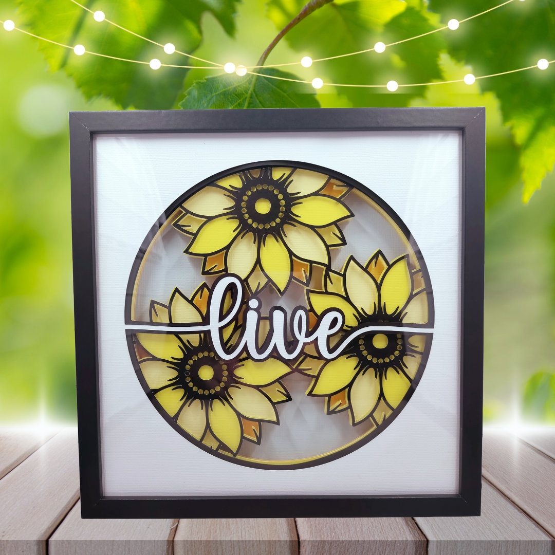 Sunflower Layered Files for 3 Shadow Boxes, Digital Download Home Decor ...