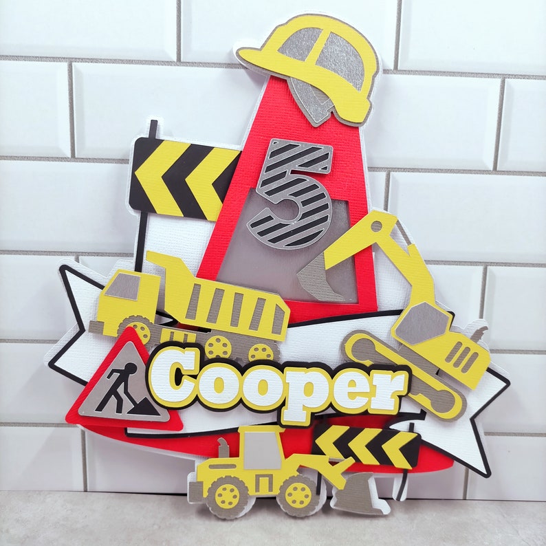 Construction Cake Topper for Kids Birthday, SVG Die Cutting File for ...