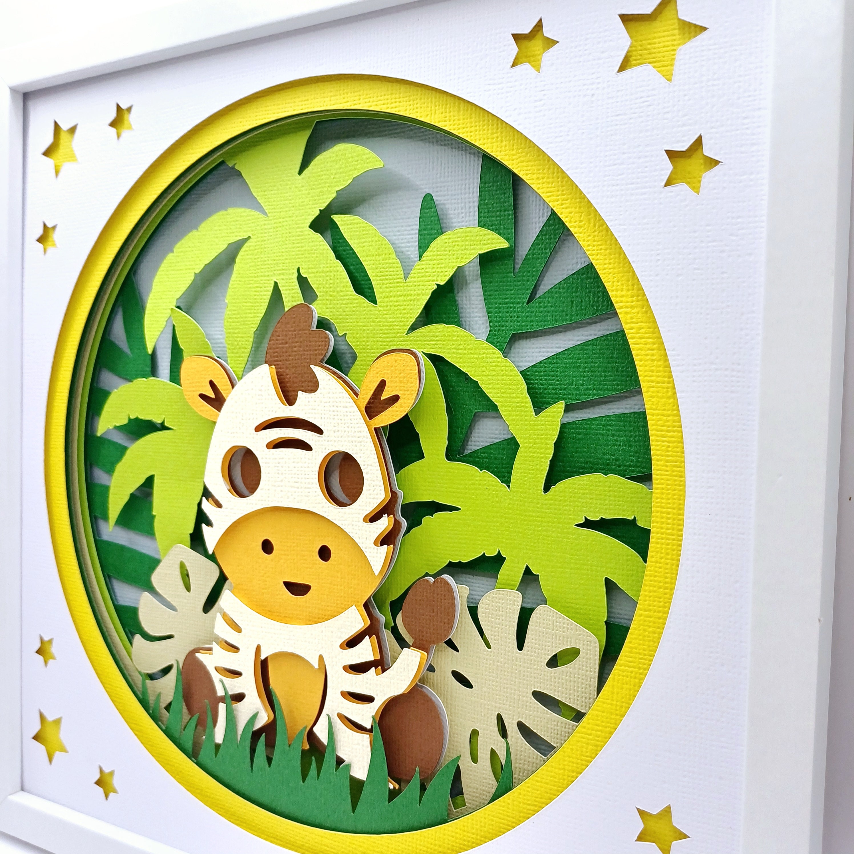 Adorable Baby Zebra Nursery Decor Jungle Themed Layered Shadow Box Art ...