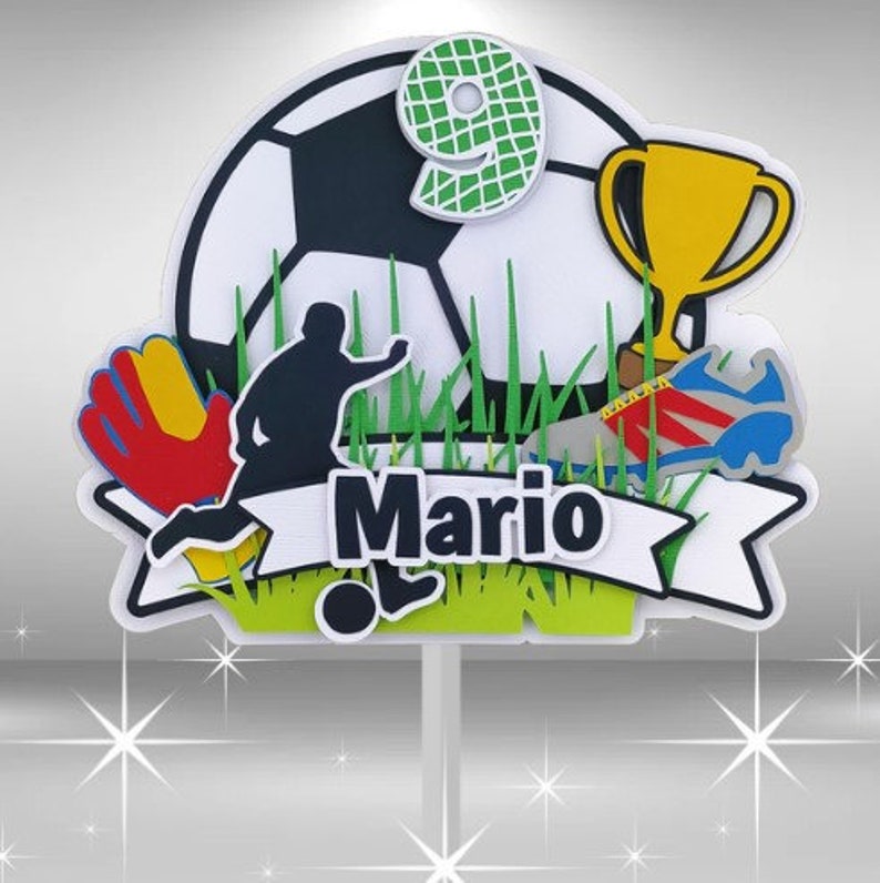 Soccer 3D Birthday Cake Topper: SVG File for Cricut (digital Download ...