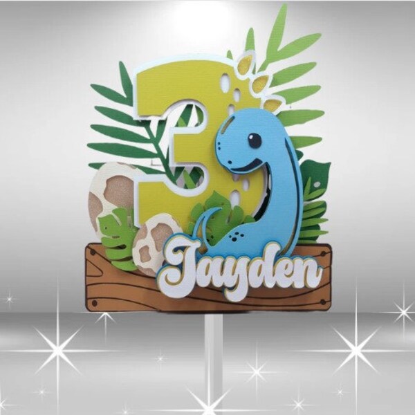 Dinosaur Topper Svg - Etsy