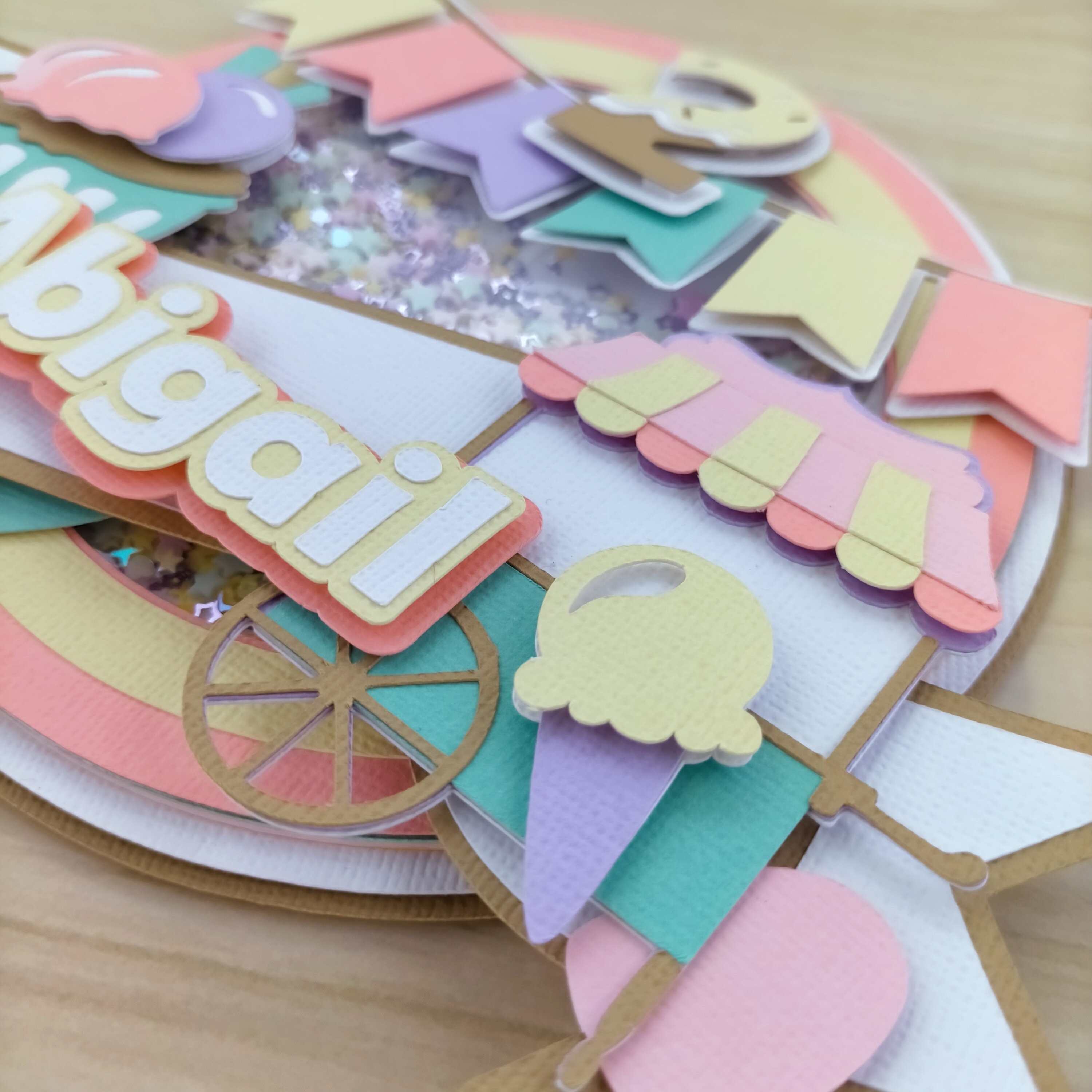 Icecream 3D Birthday Shaker Cake Topper Instant DIGITAL - Etsy