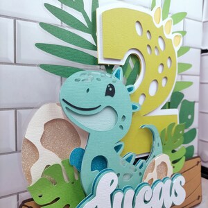 Dinosaur Number 2 Cake Topper: Kids Birthday Party Decoration (SVG File ...