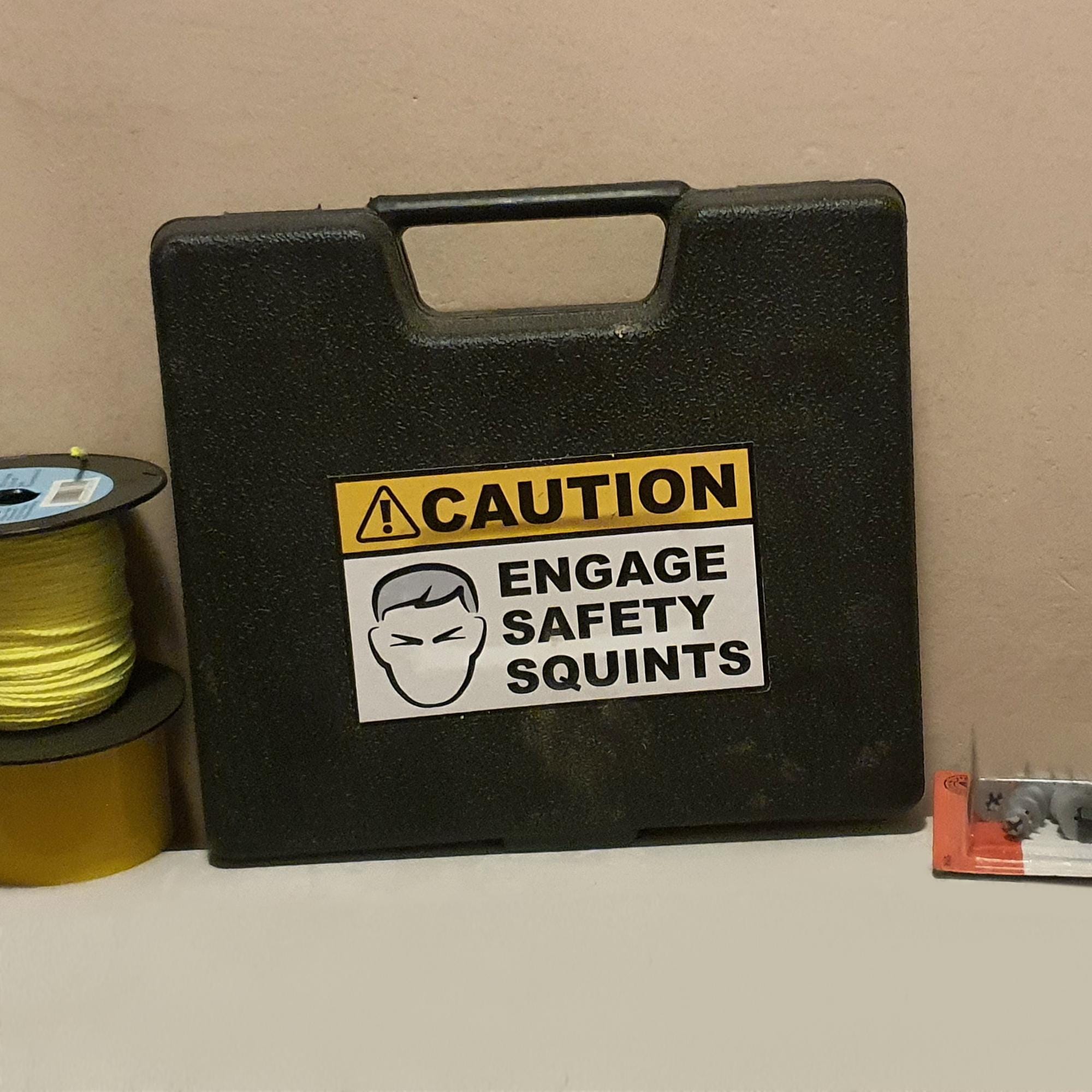 Funny Caution Vinyl Sticker: Engage Safety Squints, Water-resistant - Etsy