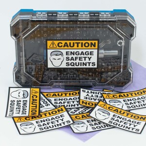 Funny Caution Vinyl Sticker: Engage Safety Squints, Water-resistant - Etsy
