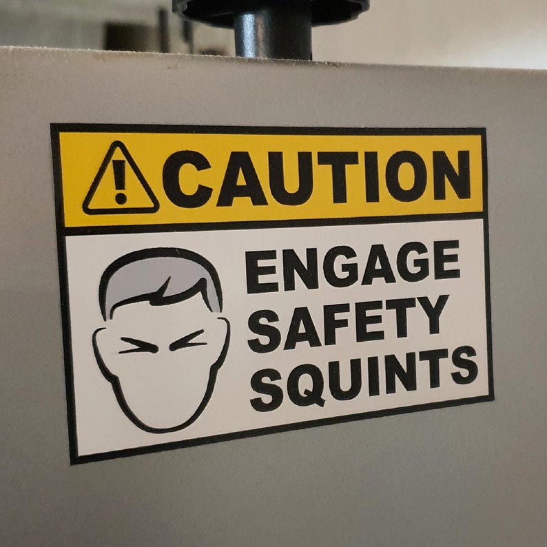 Engage Safety Squints Sticker, Water-resistant Humorous Sticker for ...