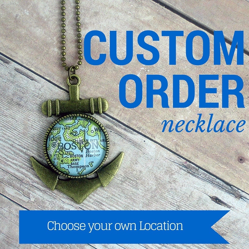 CUSTOM Map Necklace: Personalize With the Vintage Map Location of YOUR ...