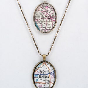 CUSTOM Map Necklace: Personalize With the Vintage Map Location of YOUR ...