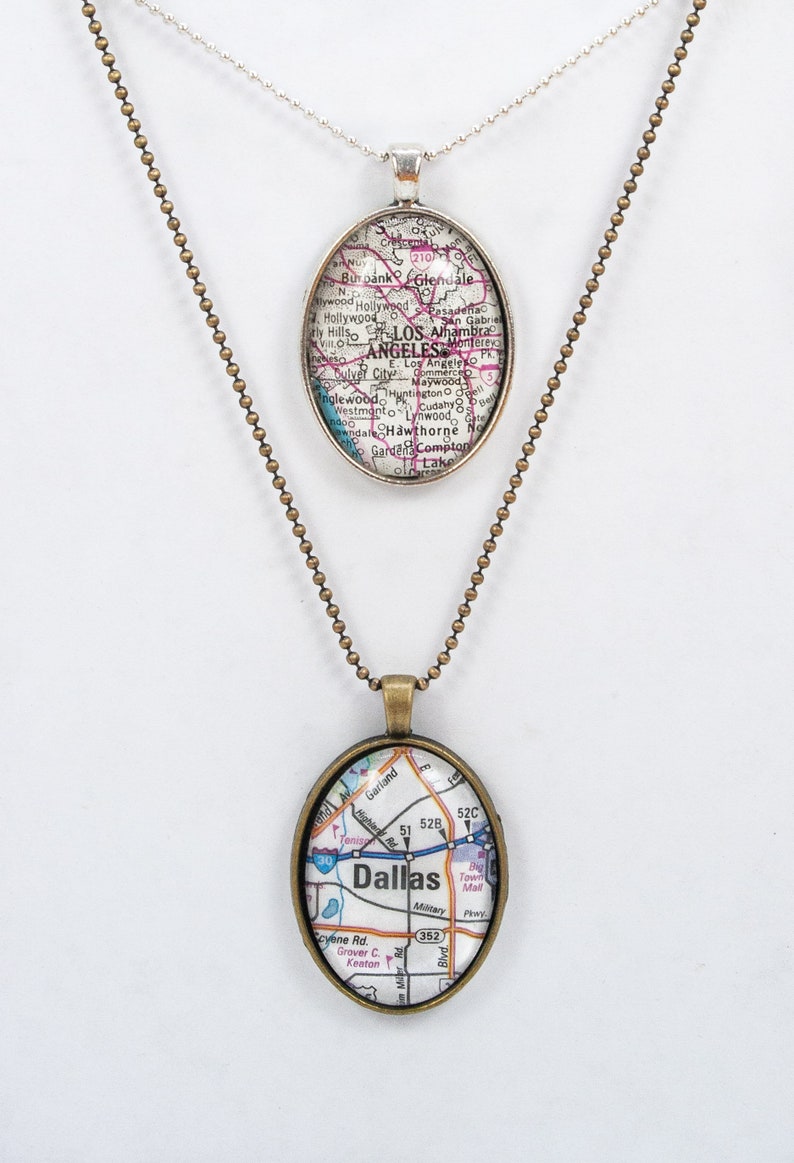 CUSTOM Map Necklace: Personalize With the Vintage Map Location of YOUR ...