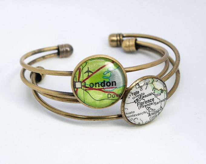 Custom Map Bracelet. CHOOSE YOUR PLACE. Wedding, Anniversary, Christmas ...