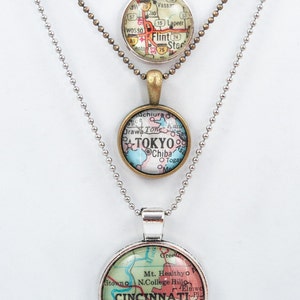 CUSTOM Map Necklace: Personalize With the Vintage Map Location of YOUR ...