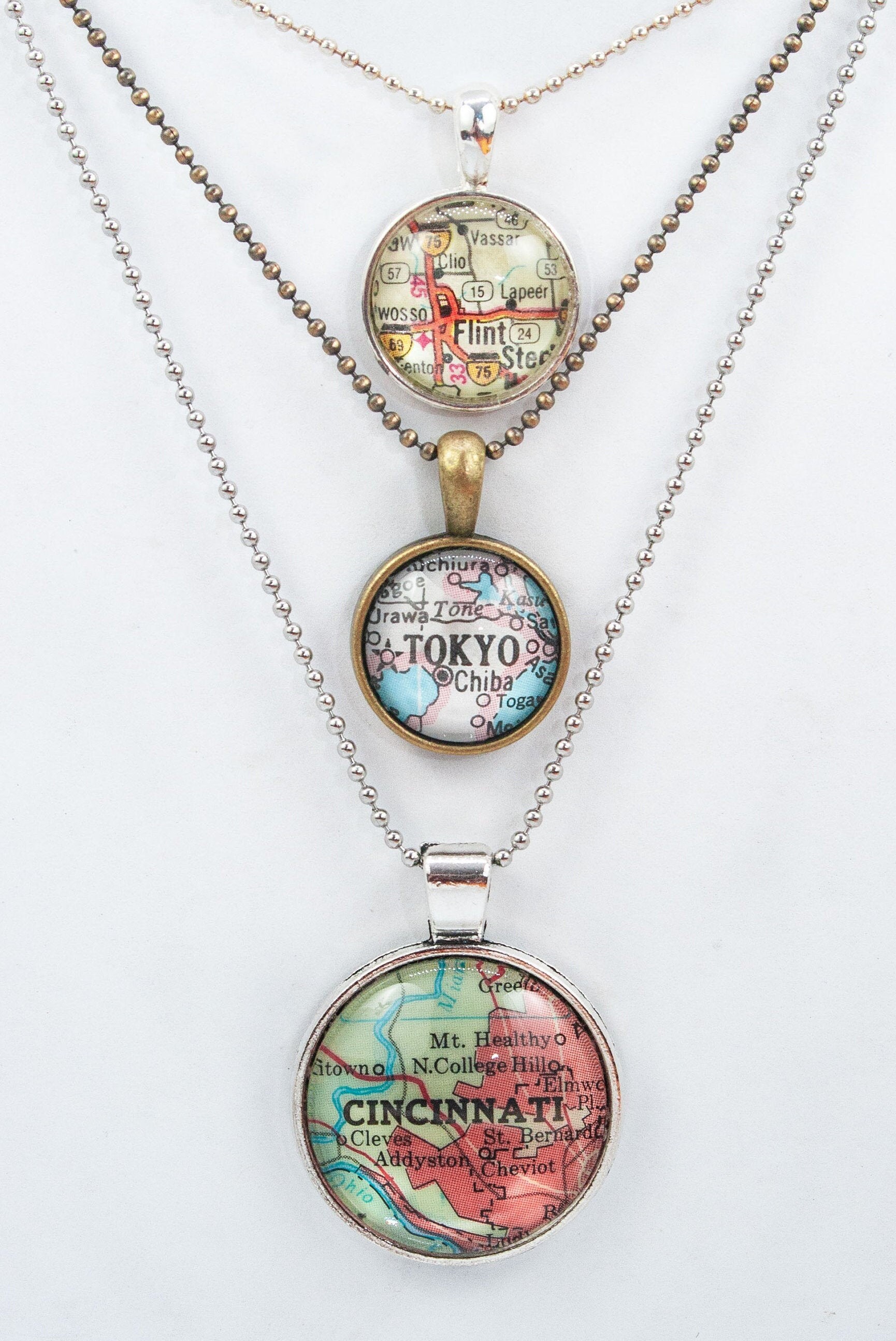 CUSTOM Map Necklace: Personalize With the Vintage Map Location of YOUR ...