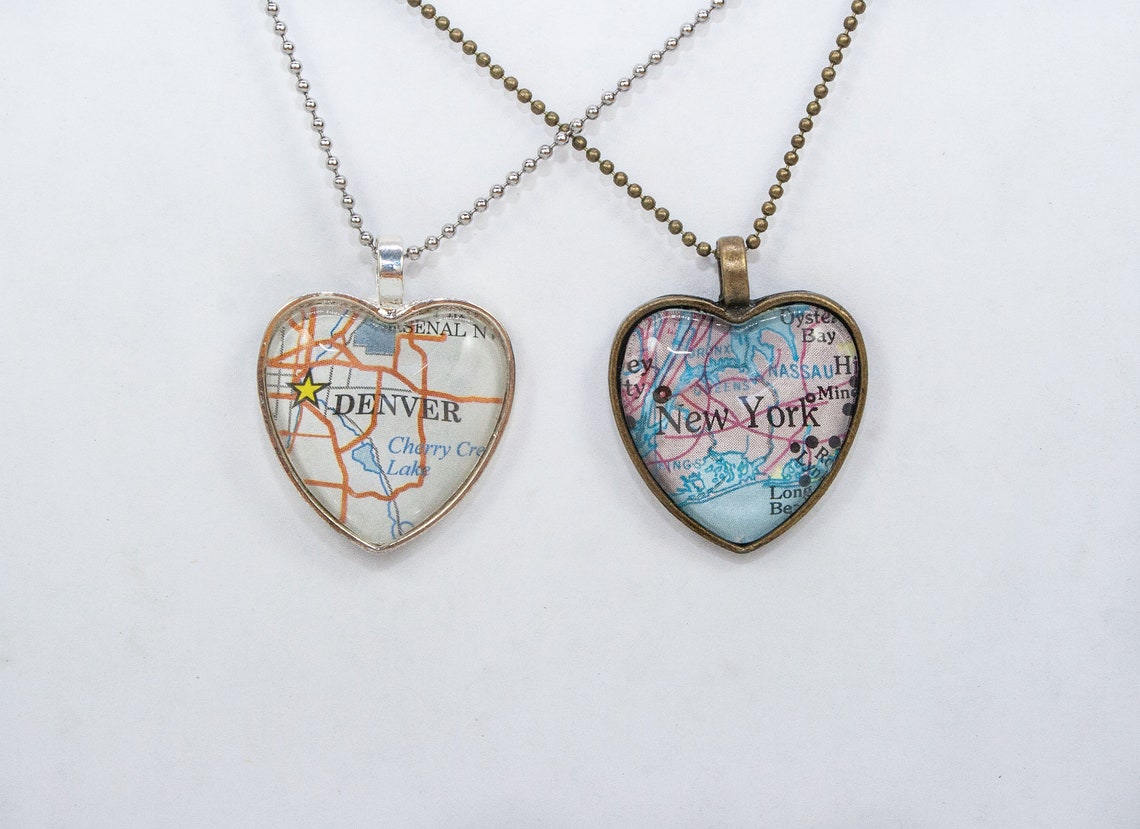 CUSTOM Map Necklace: Personalize With the Vintage Map Location of YOUR ...