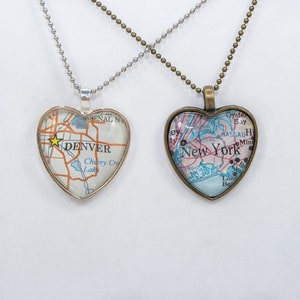 CUSTOM Map Necklace: Personalize With the Vintage Map Location of YOUR ...