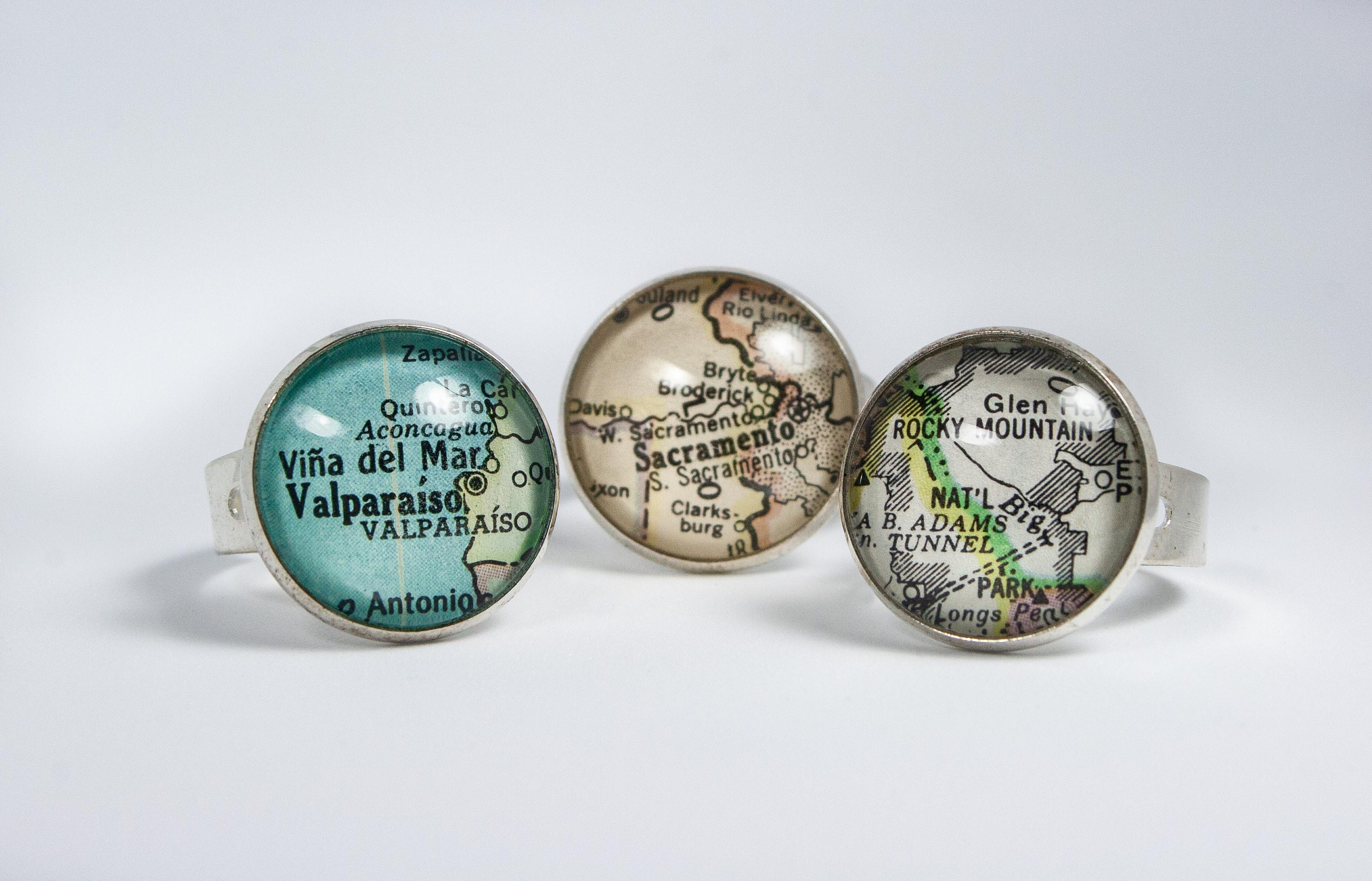 CUSTOM Map Ring: Personalized With the Vintage Map Location of YOUR ...