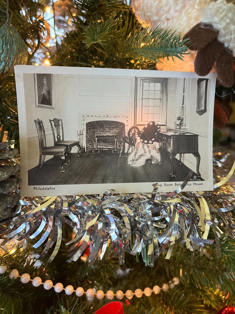 Vintage Real Photo Postcard of Flag Room in Betsy Ross House ...