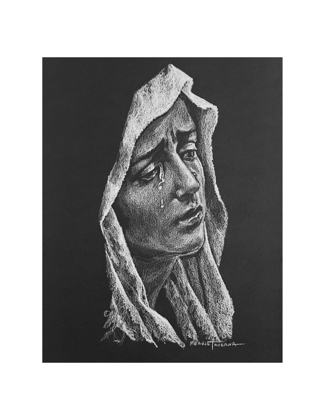 Blessed Mother Our Lady of Sorrows 8.5x11 Print From Original Black ...